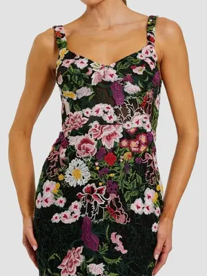 Mac Duggal Floral Embroidered Mermaid Gown