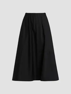 Vince Pocket Full Cotton Midi-skirt - Black