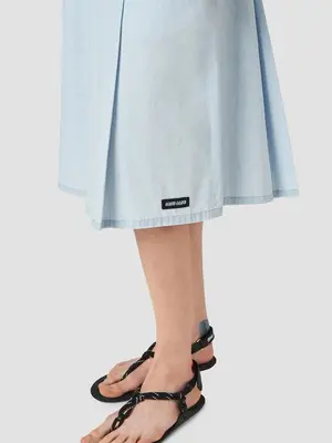 Miu Miu Pleated Chambray Skirt