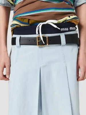 Miu Miu Pleated Chambray Skirt