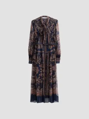 SELF-PORTRAIT Printed Georgette Midi Dress
