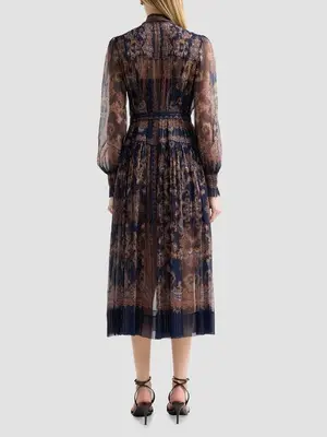 SELF-PORTRAIT Printed Georgette Midi Dress