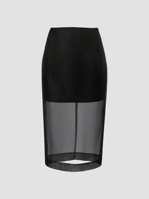Carolina Herrera Silk Semi-sheer Skirt