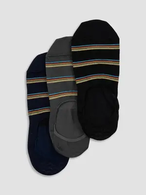Paul Smith 3-pack Striped No Show Socks Set - Multi
