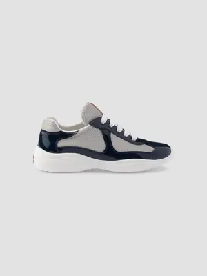 Prada S America's Cup Biker Fabric Sneakers - Navy
