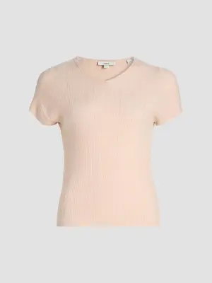 Vince Pointelle Wool T-shirt - Blush Cloud