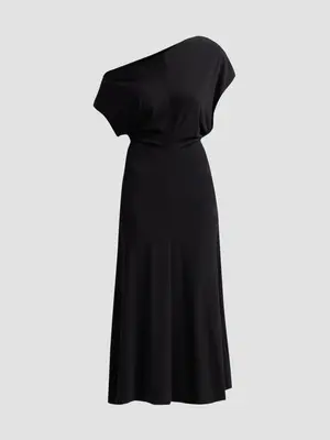 Vince Off-shoulder Matte Jersey Midi Dress