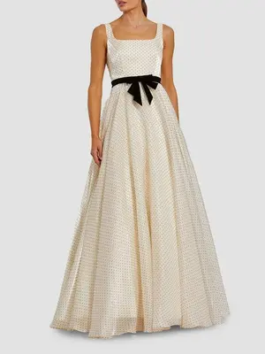 Mac Duggal Polka Dot Organza Fit & Flare Ball Gown