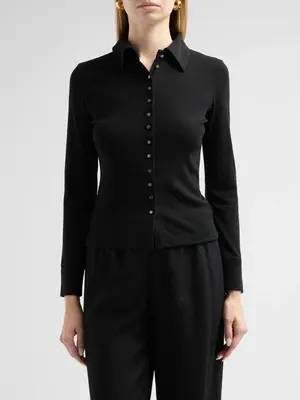 Vince Multi-button Collared Wool-blend Cardigan