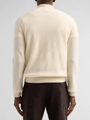 Vince Boiled Cashmere Zip Sweater - Bone