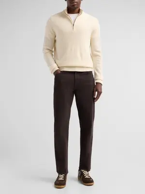 Vince Boiled Cashmere Zip Sweater - Bone