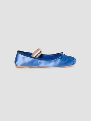 Miu Miu Satin Ballerinas Blue