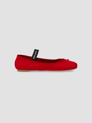 Miu Miu Satin Ballerinas - Red