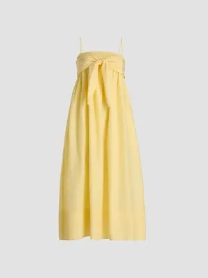 Vince Smocked Cotton-silk Tie Cami Dress - Dandelion
