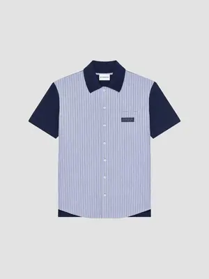 Givenchy Striped Shirt In Cotton With Paris Gros Grain - Navy