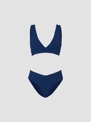 Hunza G Angel Textured Knit Bikini - Navy