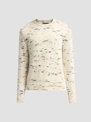 Vince Super Space-dye Merino Wool Crewneck Sweater - Bone