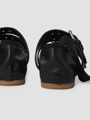 Miu Miu Nappa And Calf Leather Ballerinas - Black