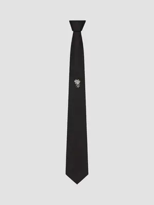 Givenchy Tie In Silk Jacquard With Pearls And Beads Embroidery