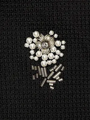 Givenchy Tie In Silk Jacquard With Pearls And Beads Embroidery