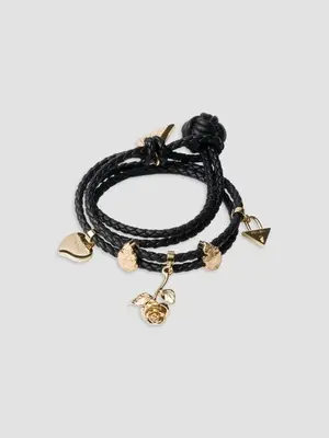 Prada Braided Nappa Leather Bracelet - Black