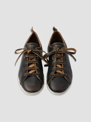 Prada Leather Sneakers - Black
