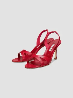 Manolo Blahnik Callasli 90mm Leather Slingback Sandals