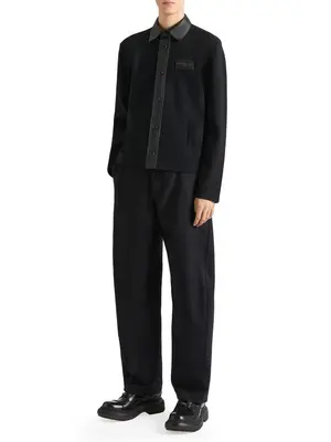 Givenchy Cardigan In Wool With Leather Details