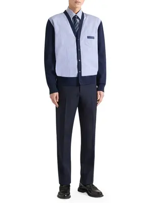 Givenchy Striped Cardigan In Cotton With Gros Grain Detail