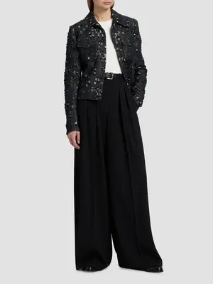 Michael Kors Shannon Pleated Virgin Wool High-rise Pants