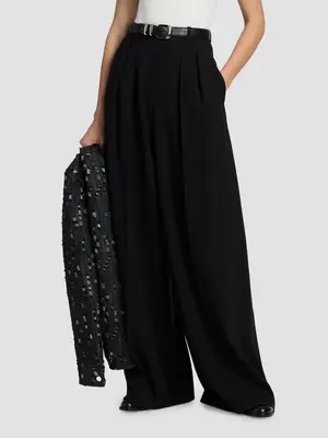 Michael Kors Shannon Pleated Virgin Wool High-rise Pants