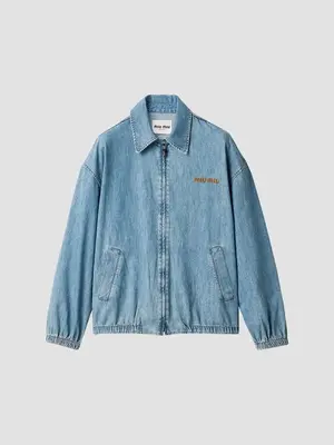 Miu Miu Chambray Blouson Jacket - Blue