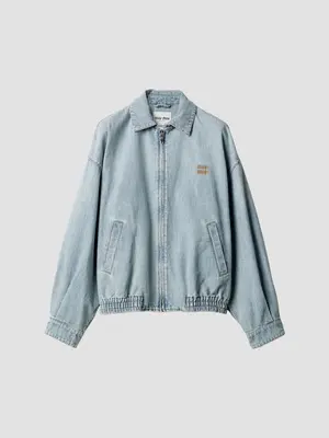 Miu Miu Chambray Blouson Jacket - Blue