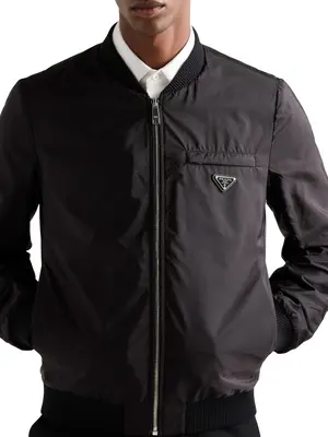 Prada Nappa Leather Bomber Jacket - Black