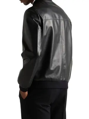Prada Nappa Leather Bomber Jacket - Black
