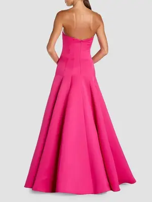 Mac Duggal Rosette Satin Strapless Ball Gown