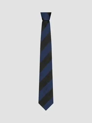 Givenchy Bold Stripes Tie In Silk Gros Grain - Black Navy