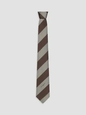 Givenchy Bold Stripes Tie In Silk Gros Grain Cloud Grey