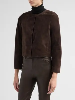 Vince Suede Collarless Jacket