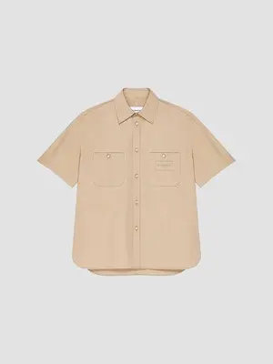 Givenchy Couture Seam Shirt In Cotton With Patch - Beige