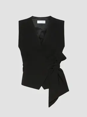 Max Mara Compact Cady Cropped Gilet - Black