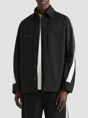Givenchy Couture Seam Overshirt In Cotton With Gros Grain Detail