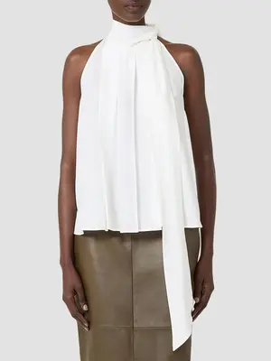 Max Mara Sleeveless Crepe De Chine Top - White