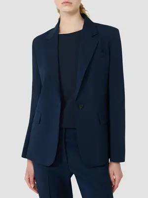 Max Mara Single Breasted Stretch Wool Blazer