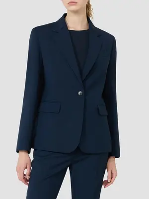 Max Mara Single Breasted Stretch Wool Blazer