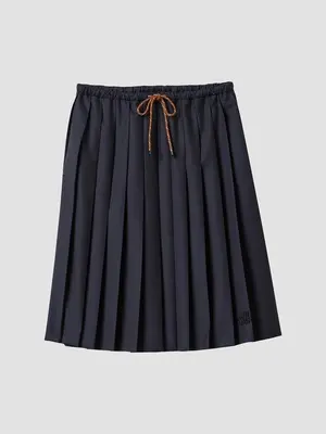 Miu Miu Pleated Batavia Skirt - Blue