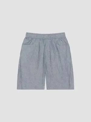 Givenchy Couture Seam Striped Bermuda Shorts In Cotton - Grey