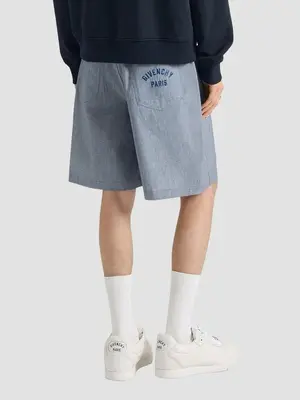 Givenchy Couture Seam Striped Bermuda Shorts In Cotton
