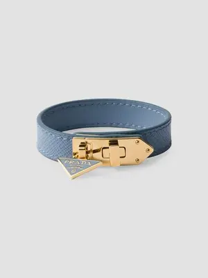 Prada Saffiano Leather Bracelet Blue