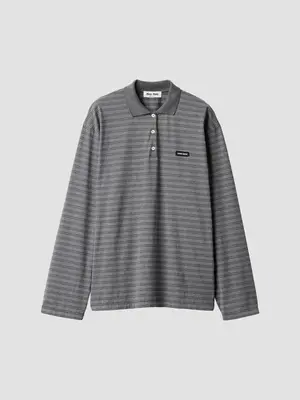 Miu Miu Cotton Jersey Polo T-shirt - Grey
